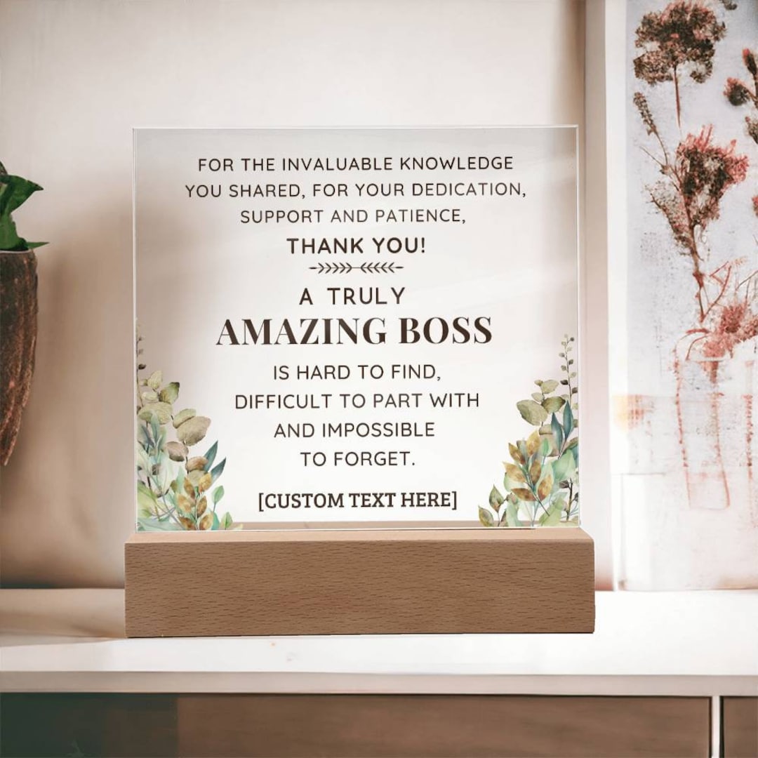 Boss Gift Appreciation Gifts Custom Plaque Light Thoughtful Thank You ...