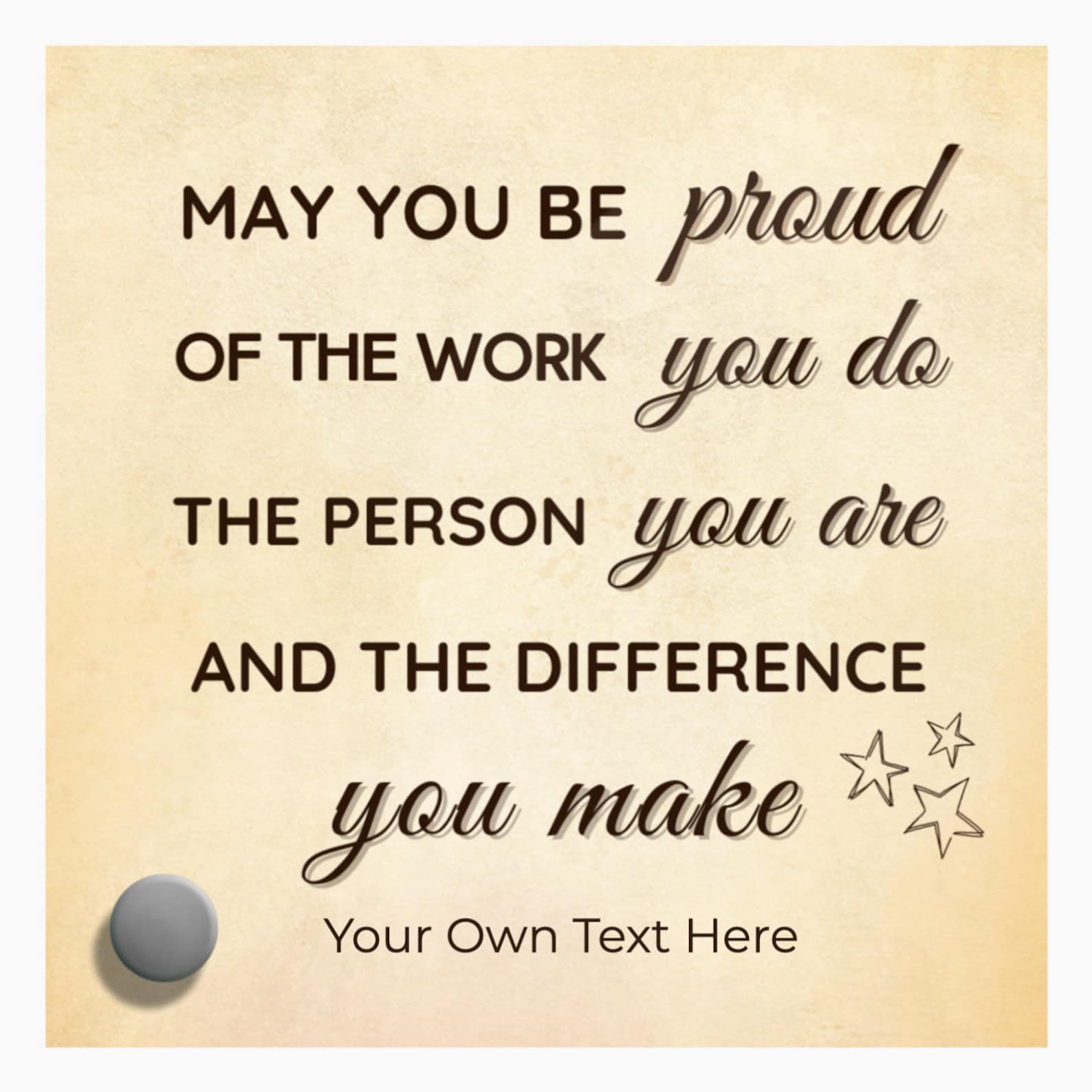 May You Be Proud of the Work You Do Glass Plaque Thank You Custom Gift ...