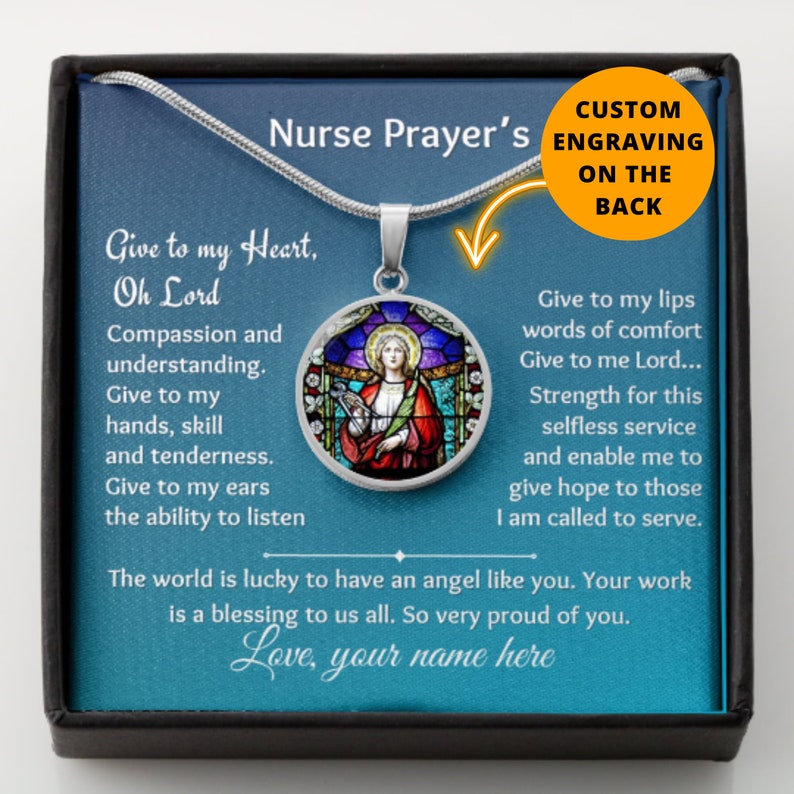 Nurse's Prayer St Agatha of Sicily Patron Custom Necklace - Etsy