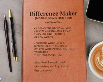 Personalized Difference Maker Journal, Coworker Birthday Gift ...