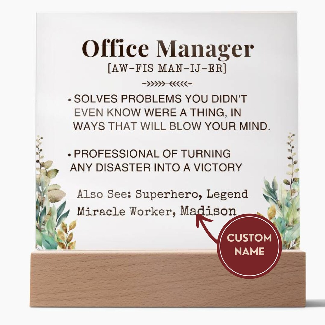 Office Manager Custom Coworker Gift, Work Colleague Definition ...