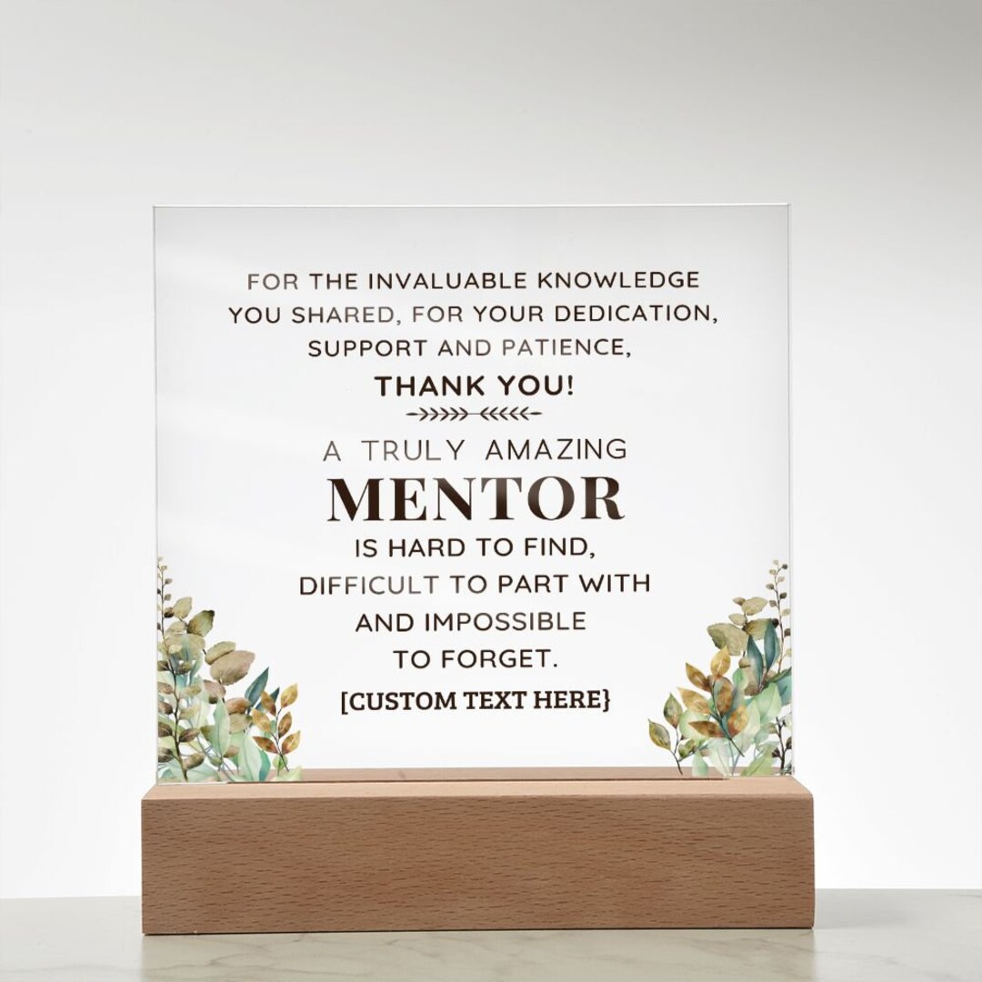 Mentor Appreciation Gifts Custom Plaque With LED Light Option - Etsy