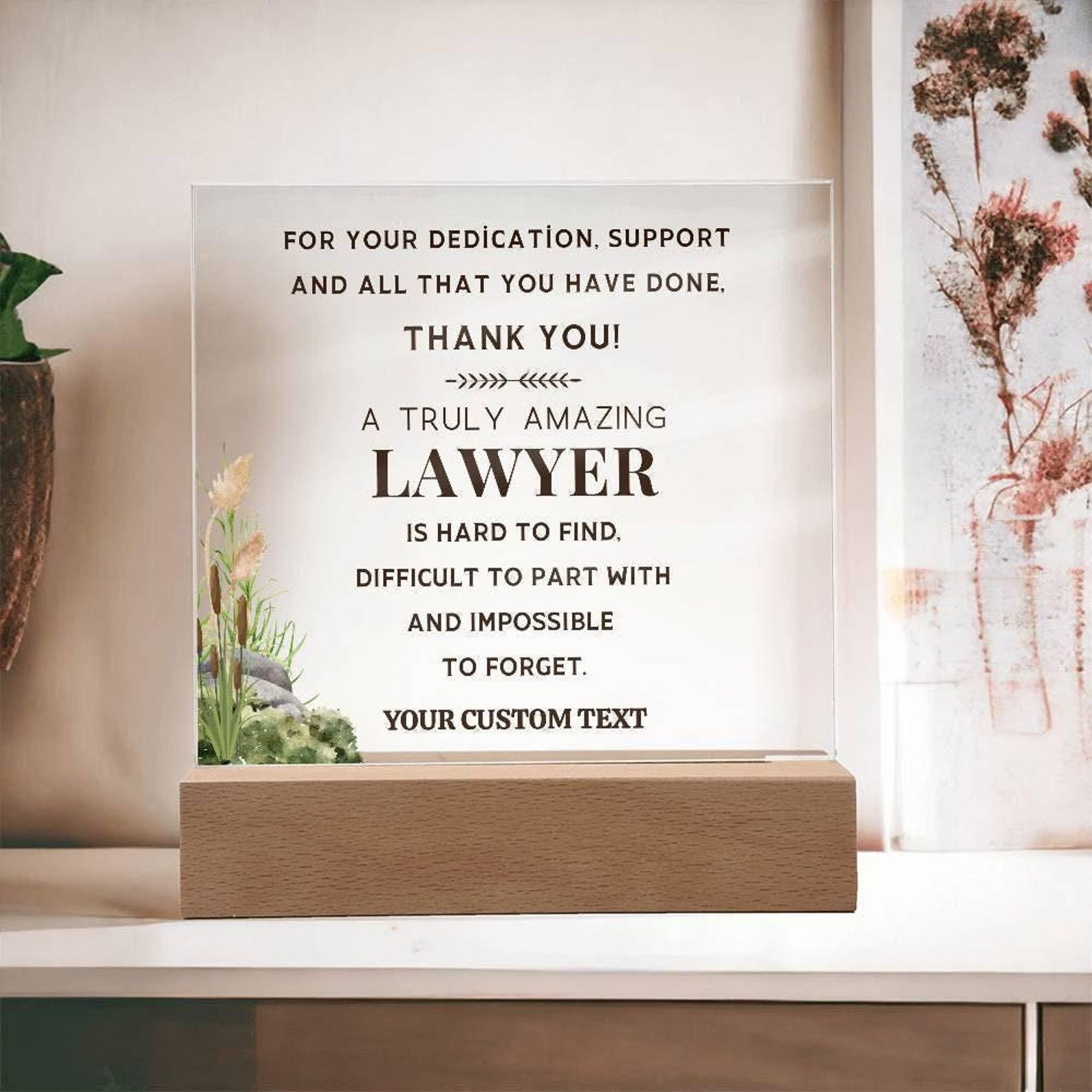 Lawyer Thank You Attorney Appreciation Thank You Custom Plaque, Desk ...