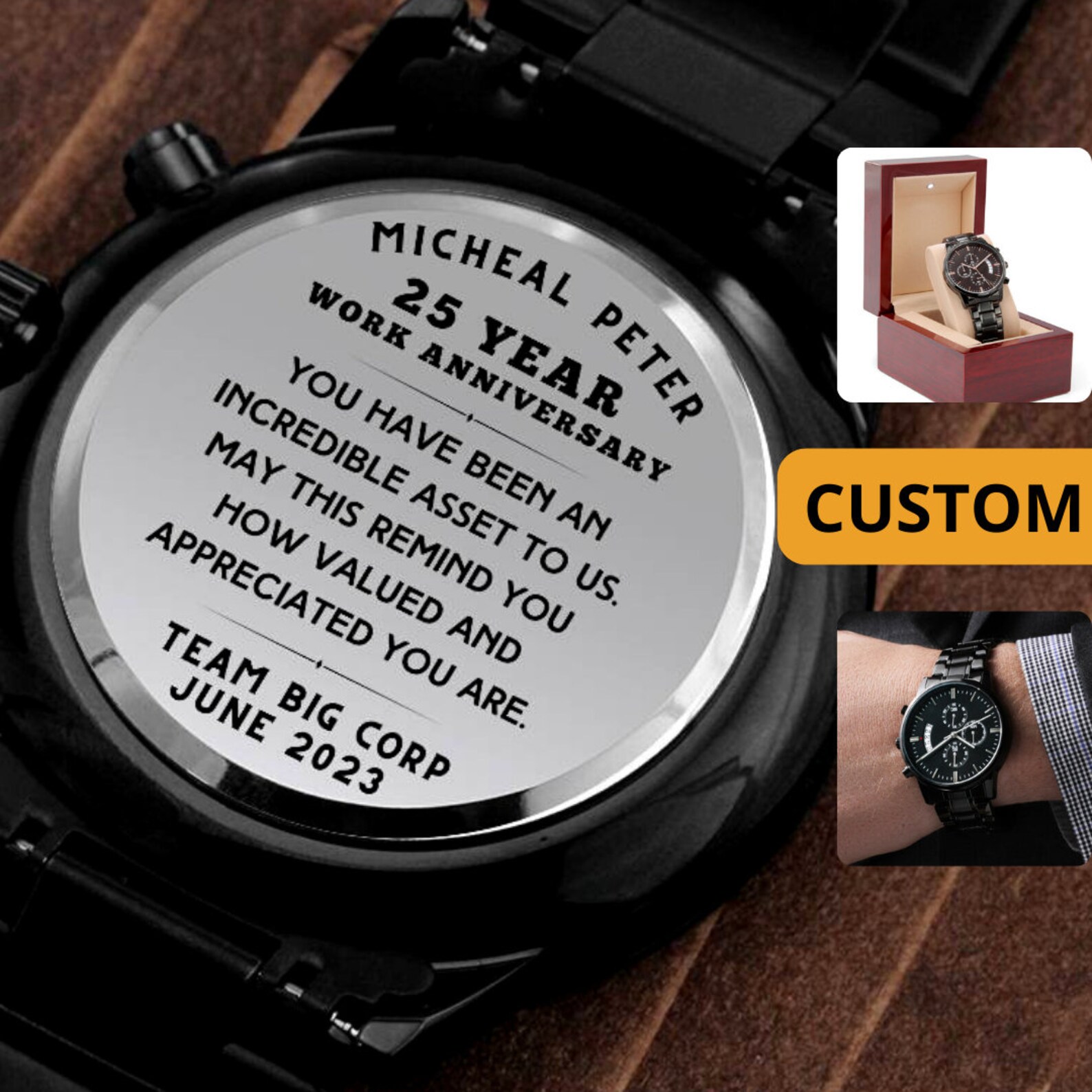 Custom 25 Year Work Anniversary Recognition Gift Employee Appreciation ...