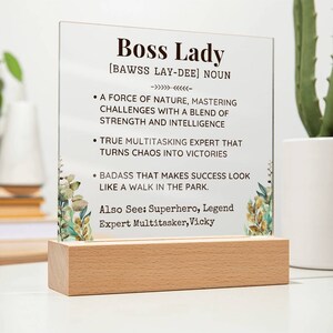 Custom Boss Lady Definition, Boss Personalised Appreciation Gift for ...
