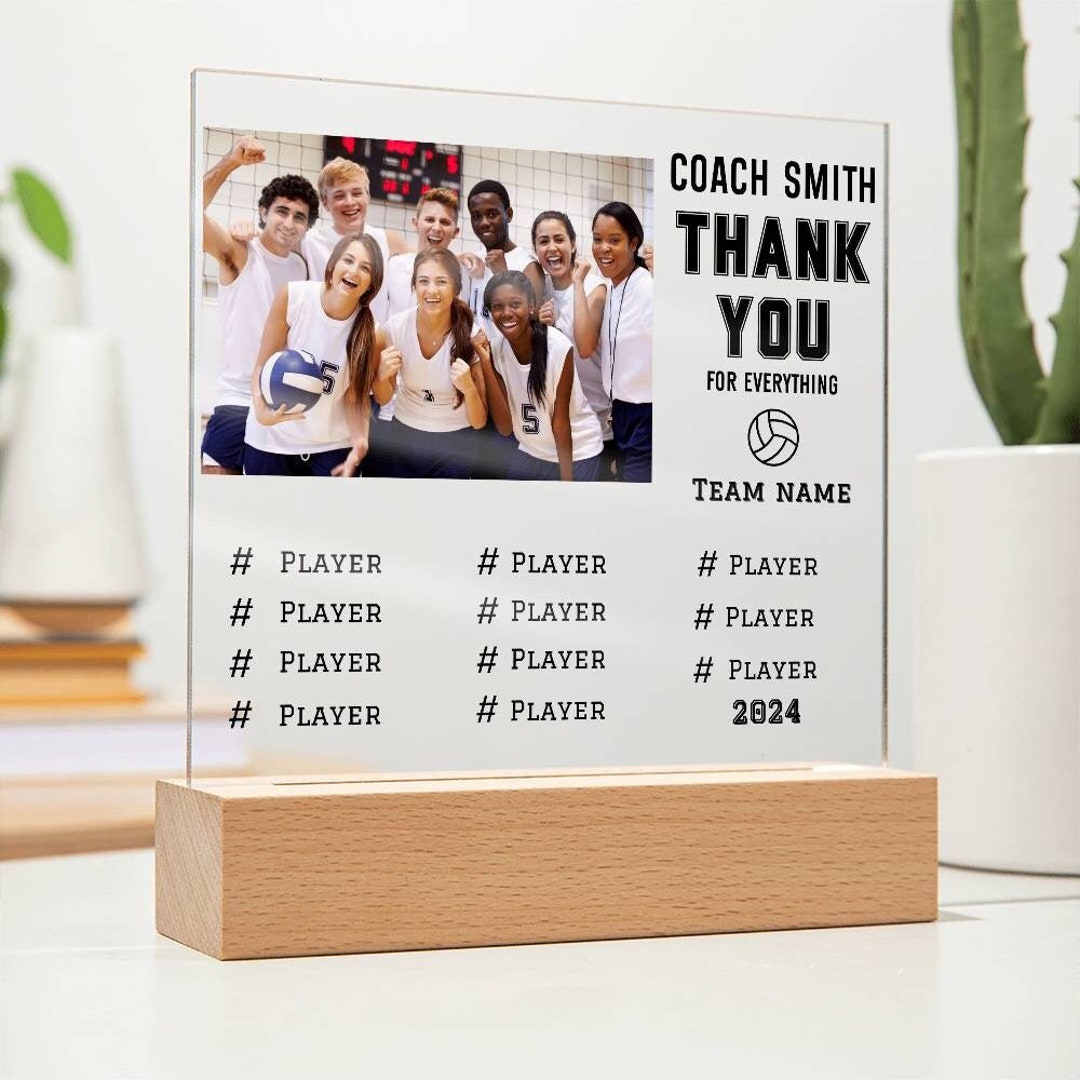 Volleyball Coach Appreciation Thank You Gift Plaque Sport Team Gift for ...