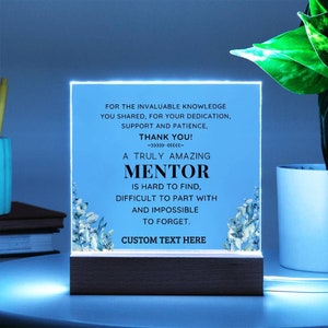 Mentor Teacher Gifts From Student Custom Plaque With Lamp Option ...