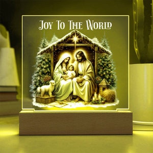 Nativity Scene Christmas Holiday Home Decor Acrylic LED Lamp Catholic ...