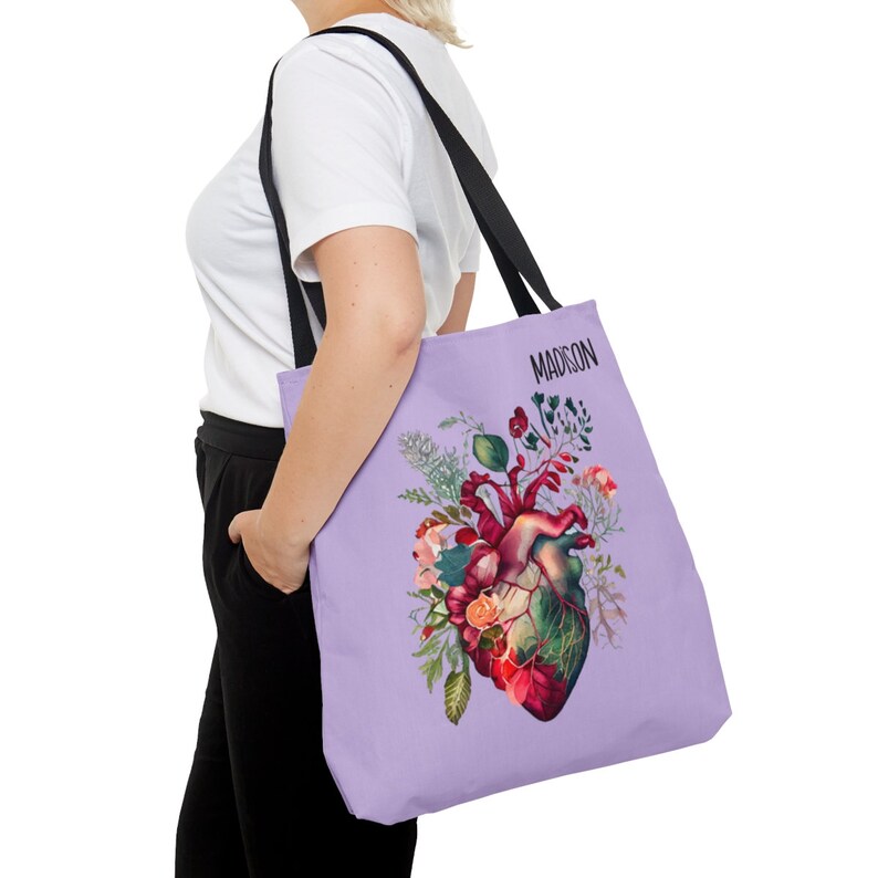 Medical Student Floral Anatomy Heart Large Tote Book Bag for Future ...