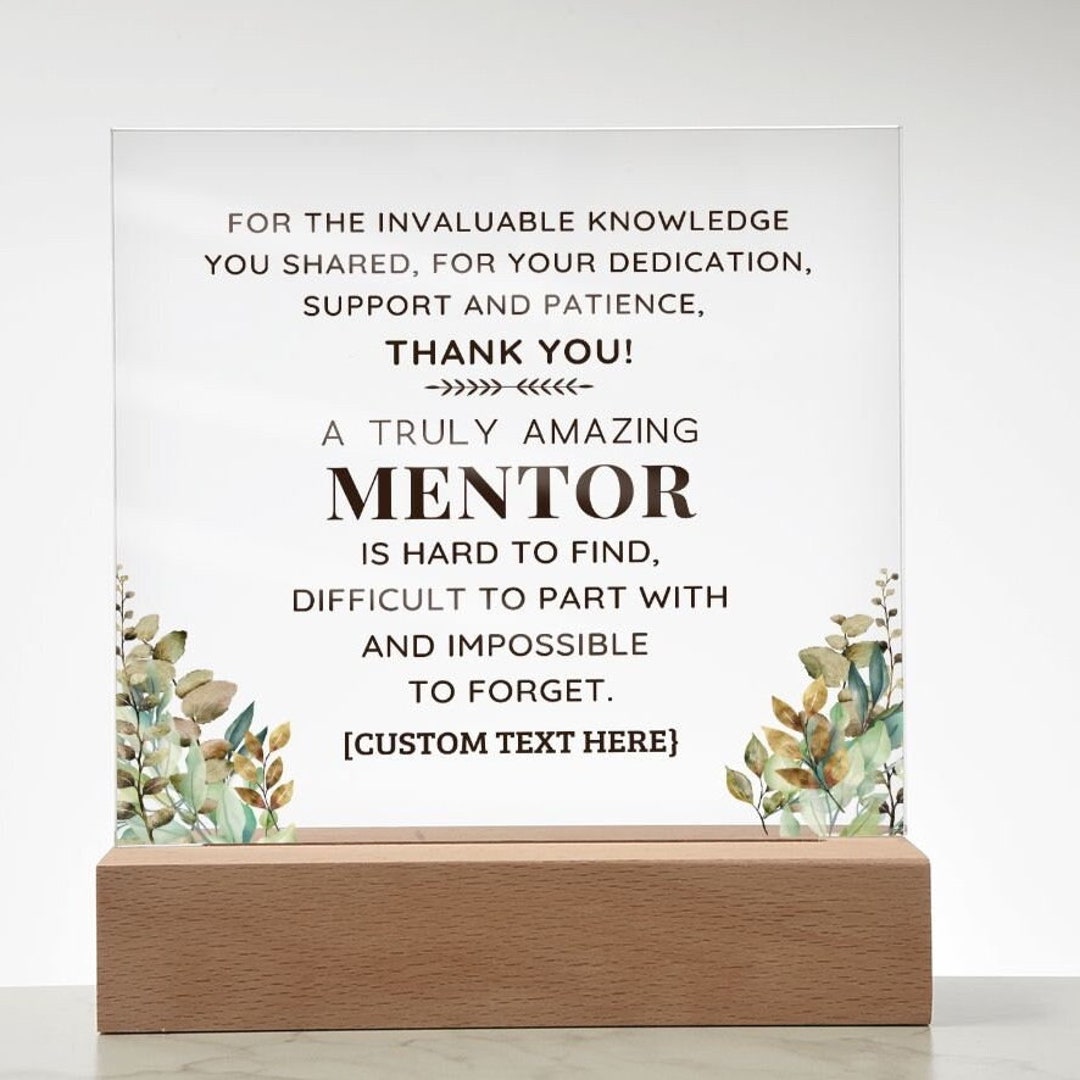 Mentor Appreciation Gifts Custom Plaque With LED Light Option ...