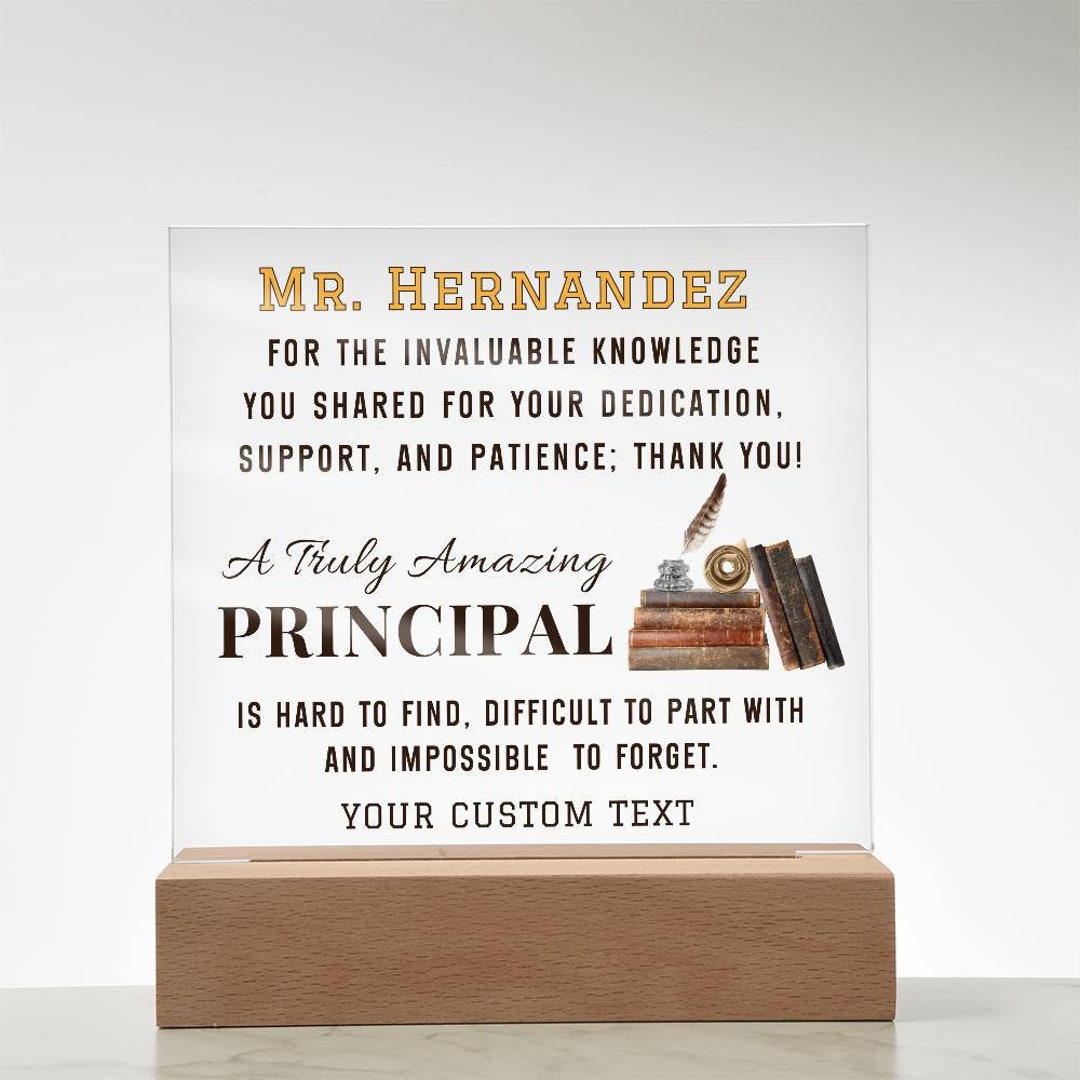 Principal Gift Custom Appreciation Thank You , End of Year Gift for ...
