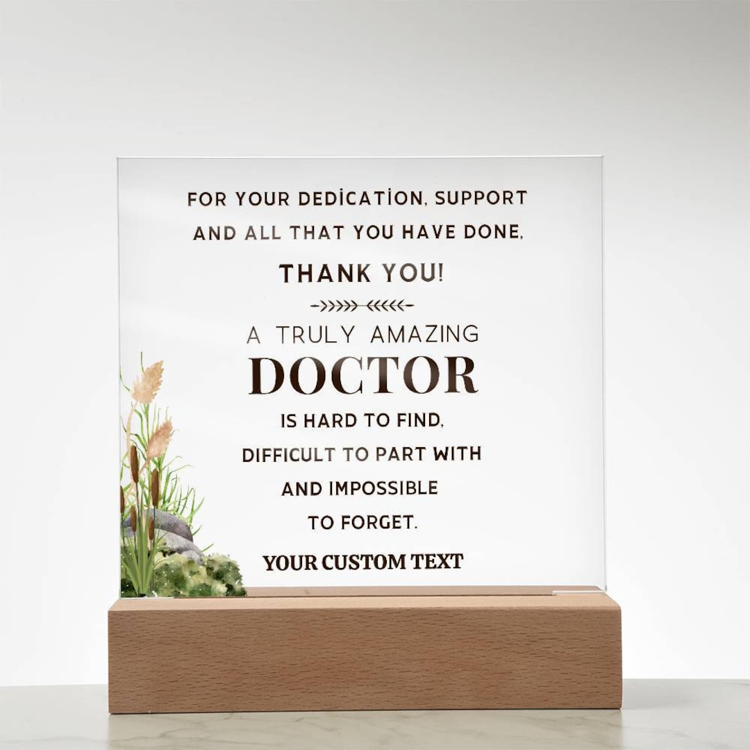 Doctor Appreciation Thank You Custom Plaque, Desk Sign for MD ...