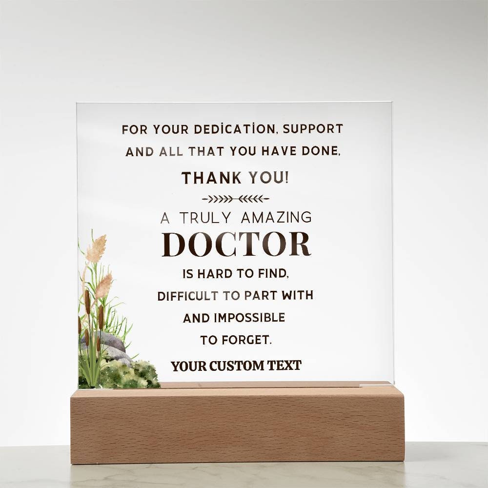 Doctor Appreciation Thank You Custom Plaque, Desk Sign for MD ...