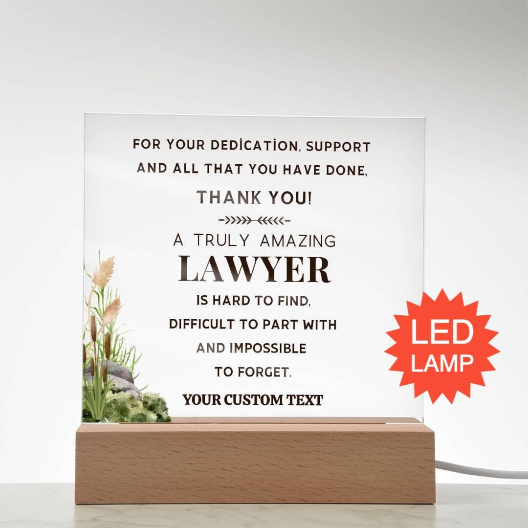 Lawyer Thank You Attorney Appreciation Thank You Custom Plaque, Desk ...