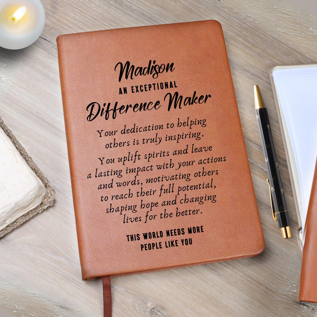Custom Difference Maker Journal Personalized Gift for Teachers, School ...