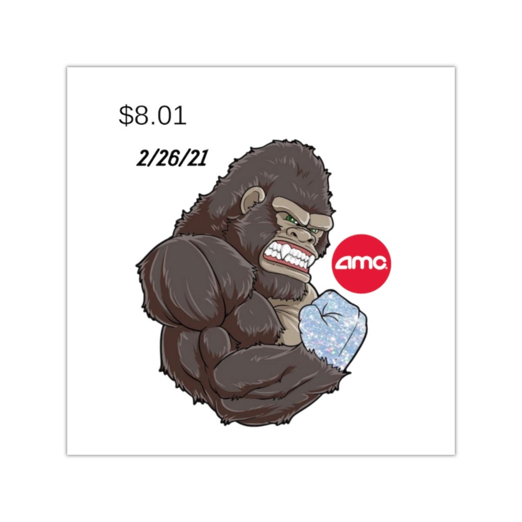 AMC 8.01 Ape Sticker Apes Together Strong AMC Ape Sticker Retail ...