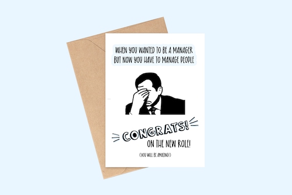 Manager Promotion Congrats Card Funny Greeting Card | Etsy