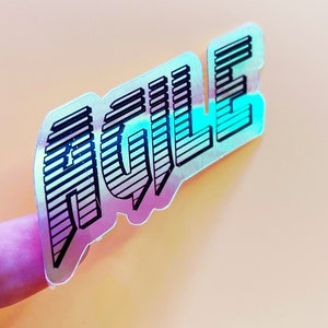 Holographic Office Buzzword Stickers | Agile | Leverage | Impact ...