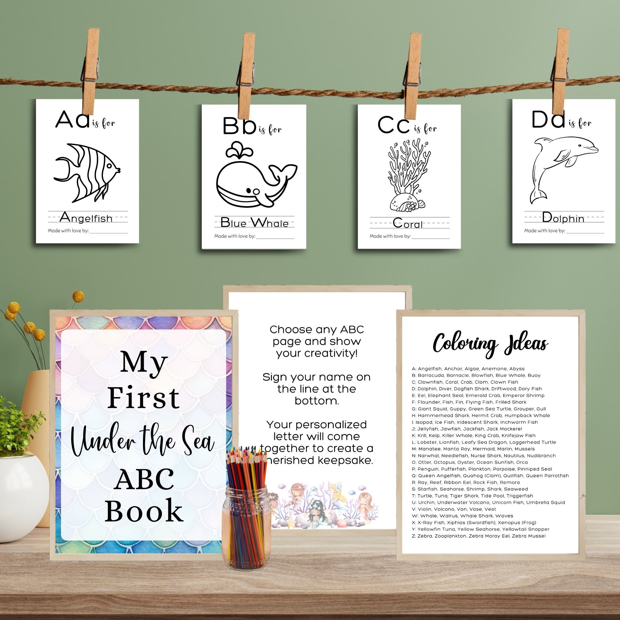 Baby's First ABC Book | One-der the Sea | Ocean ABC Book | Baby Shower ...