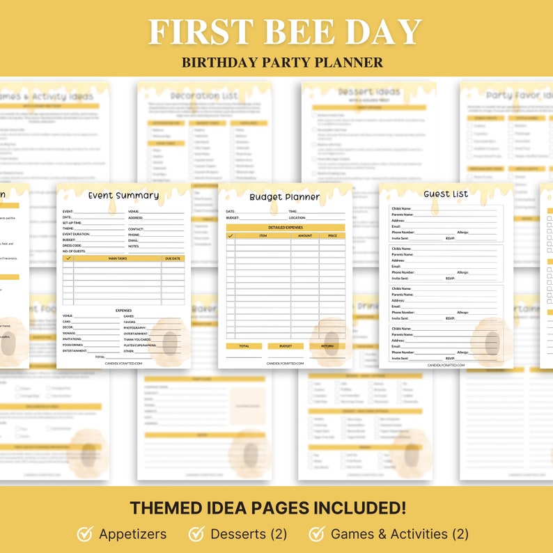 First Bee Day Birthday Party Planner Birthday Party Plan Event ...