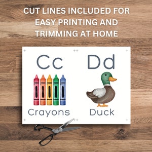 Printable Alphabet Flashcard, ABC Card for Toddler, Homeschool Learning ...