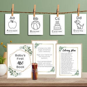 Baby's First ABC Book | ABC Coloring Book | ABC Book Printable | Baby ...