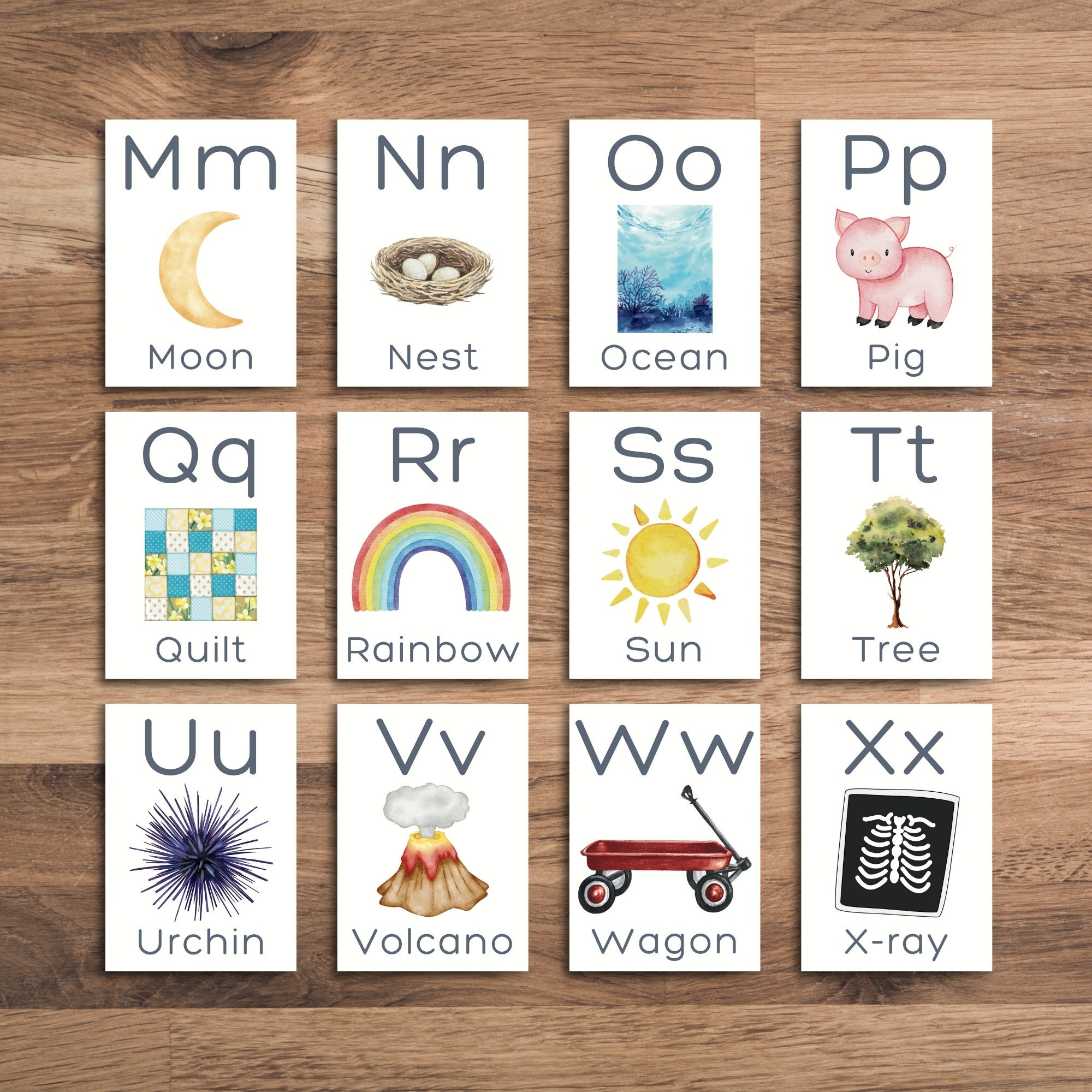 Printable Alphabet Flashcard, ABC Card for Toddler, Homeschool Learning ...