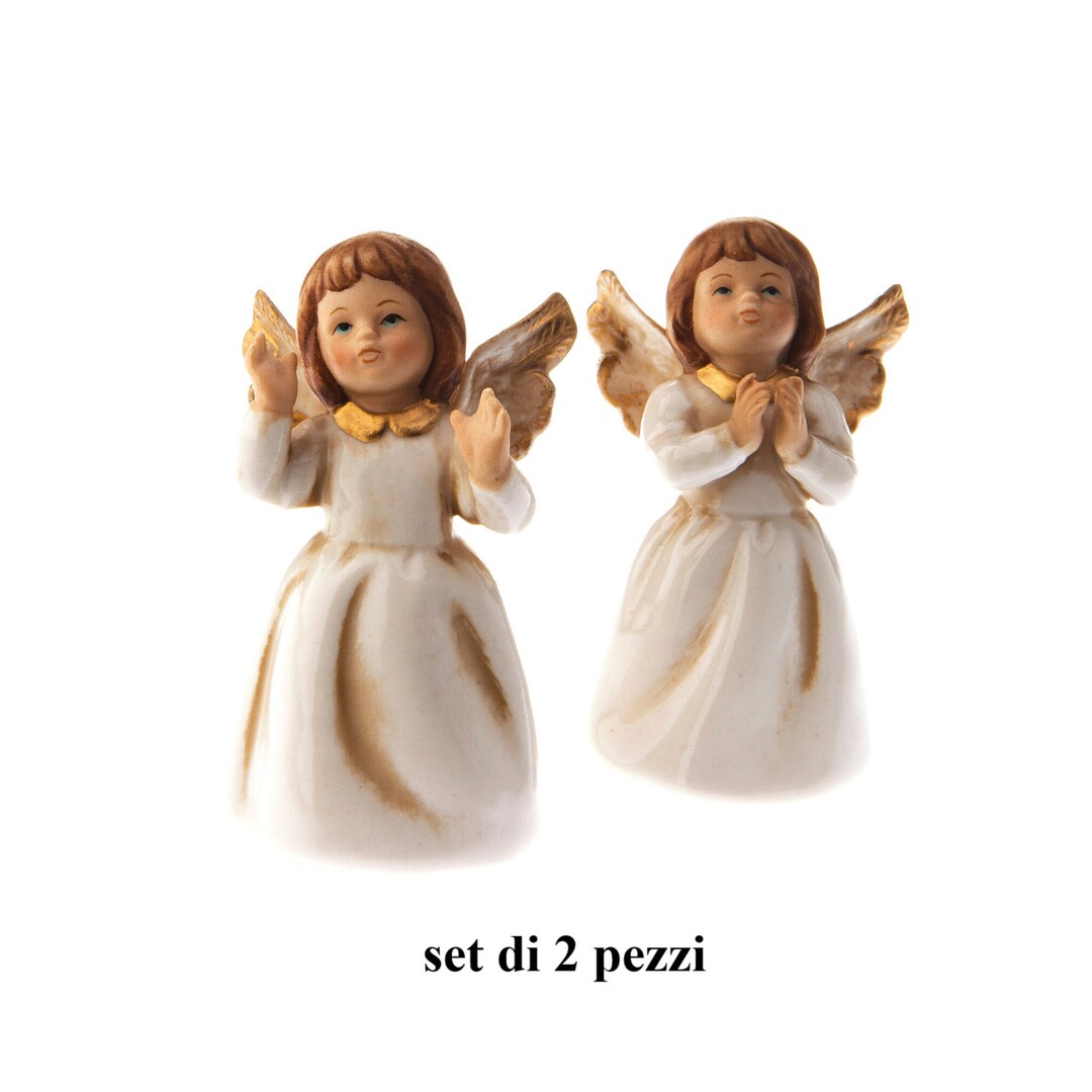 Set of 2 Bell-shaped Guardian Angels in Fine Porcelain 9.5 Cm - Etsy
