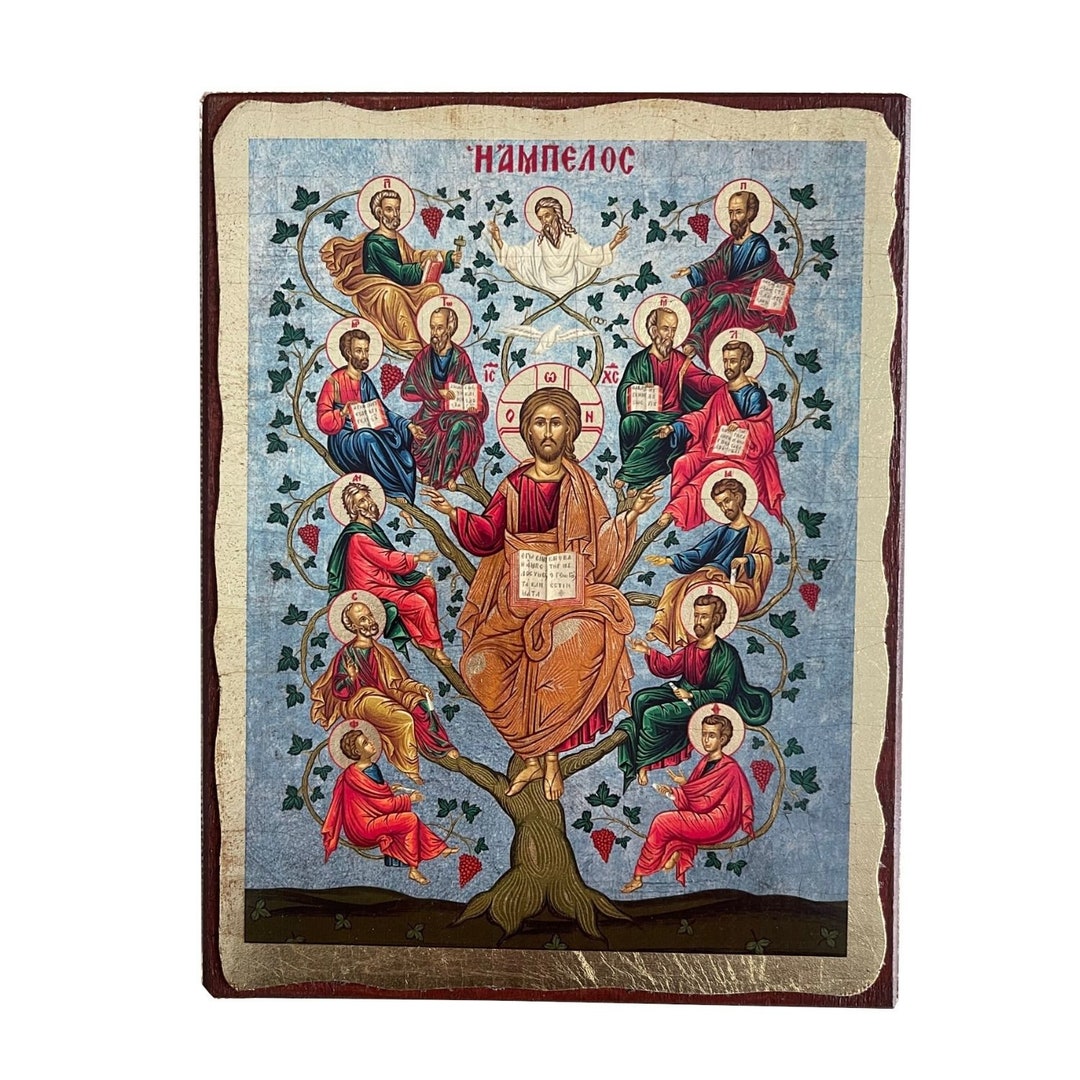 Orthodox Wooden Icon: Silkscreen on Canvas 20x15 Cm, Tree of Life - Etsy