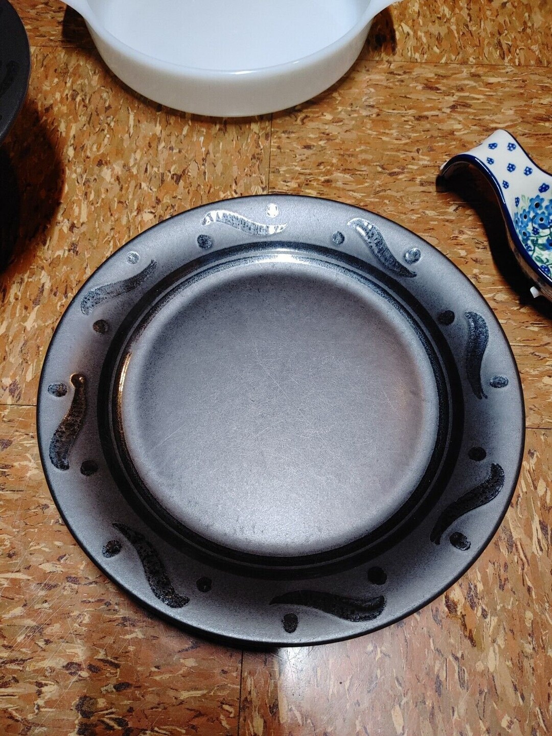 Pfaltzgraff Black Pinwheels 10" Dinner Plates - Etsy