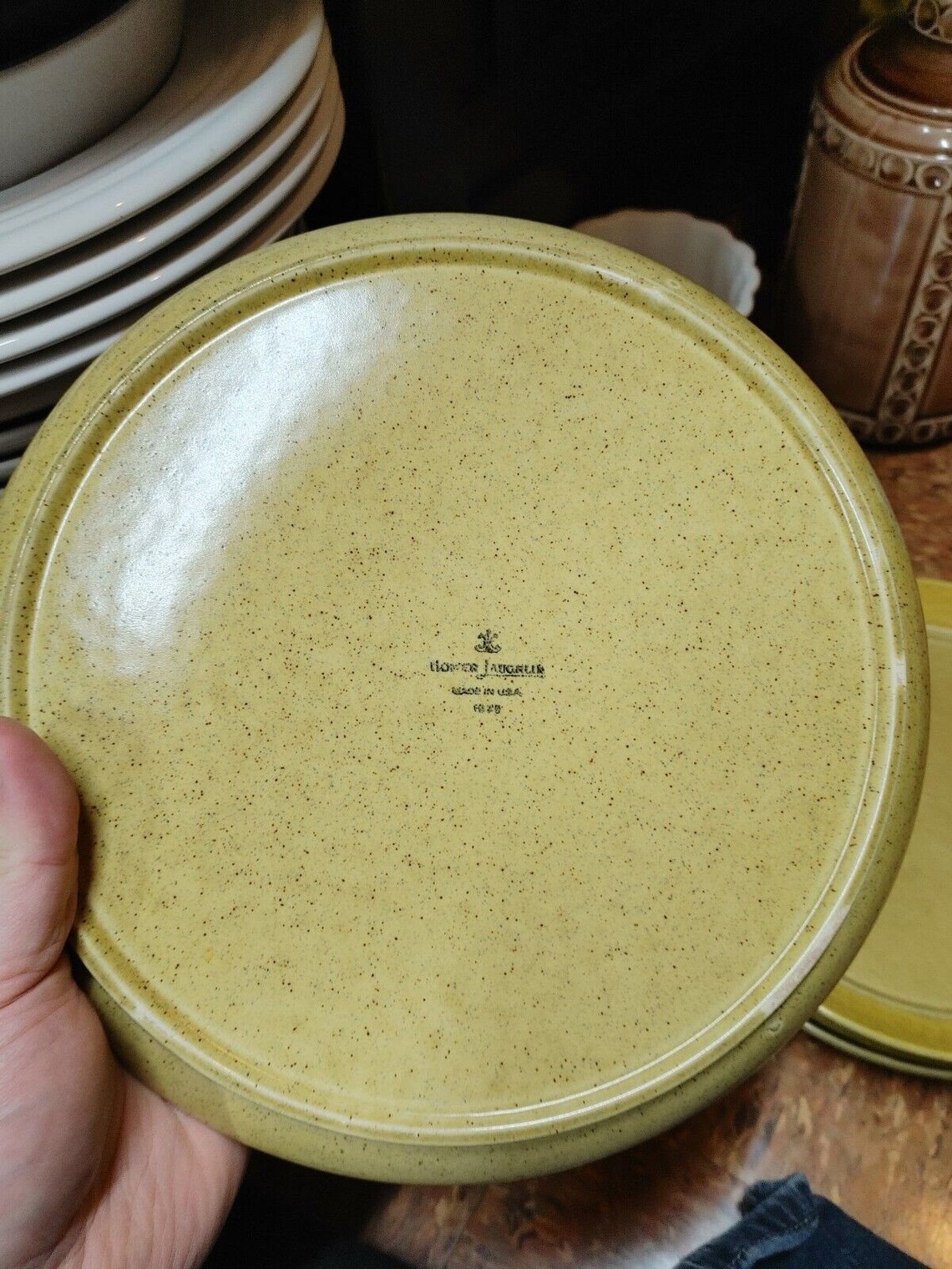 Homer Laughlin Vintage 1979 Stoneware Mustard Yellow 10.5 Dinner Plate ...