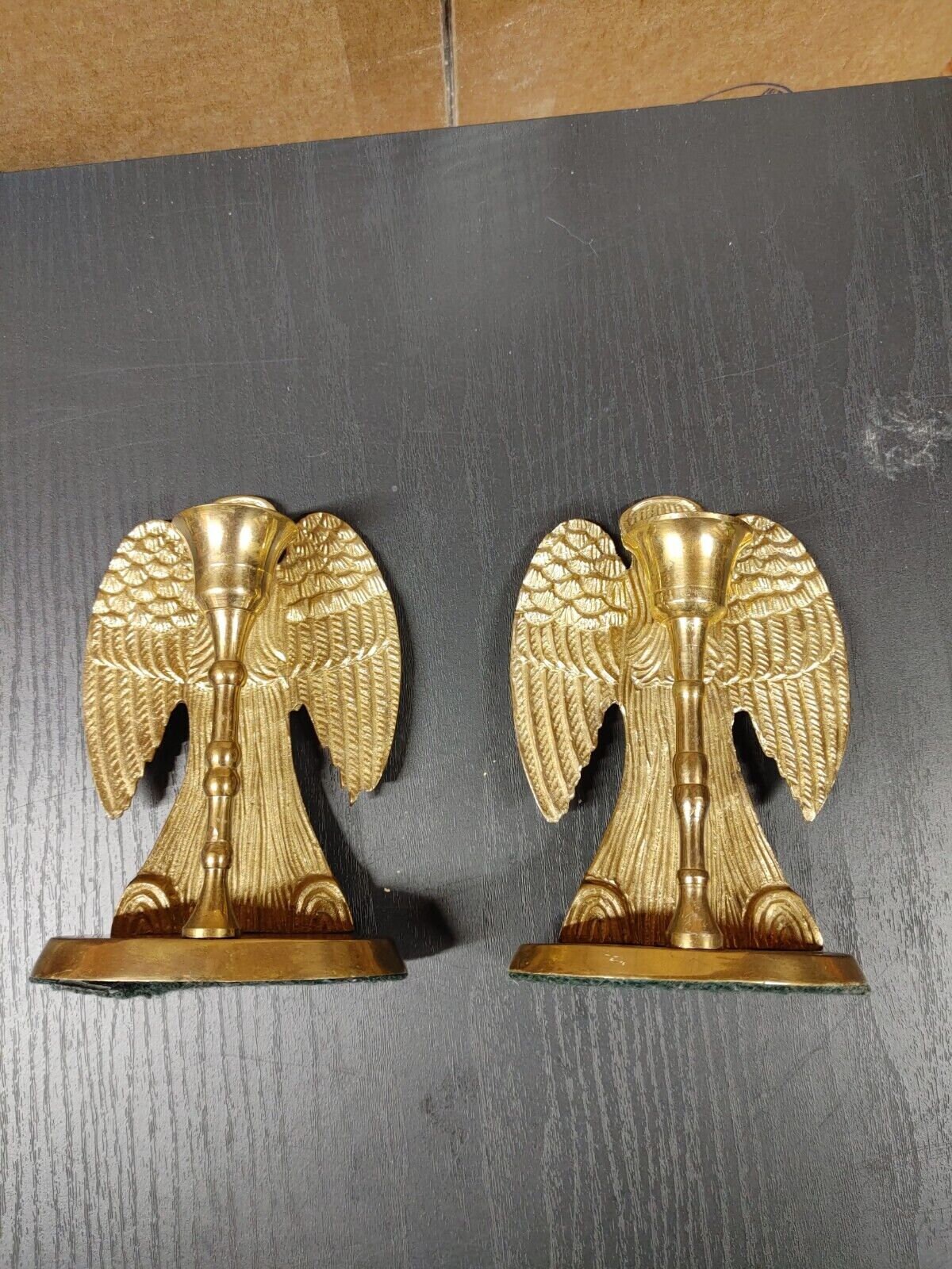 Vintage Brass Angel Candlestick Holders / Solid Brass Made in - Etsy