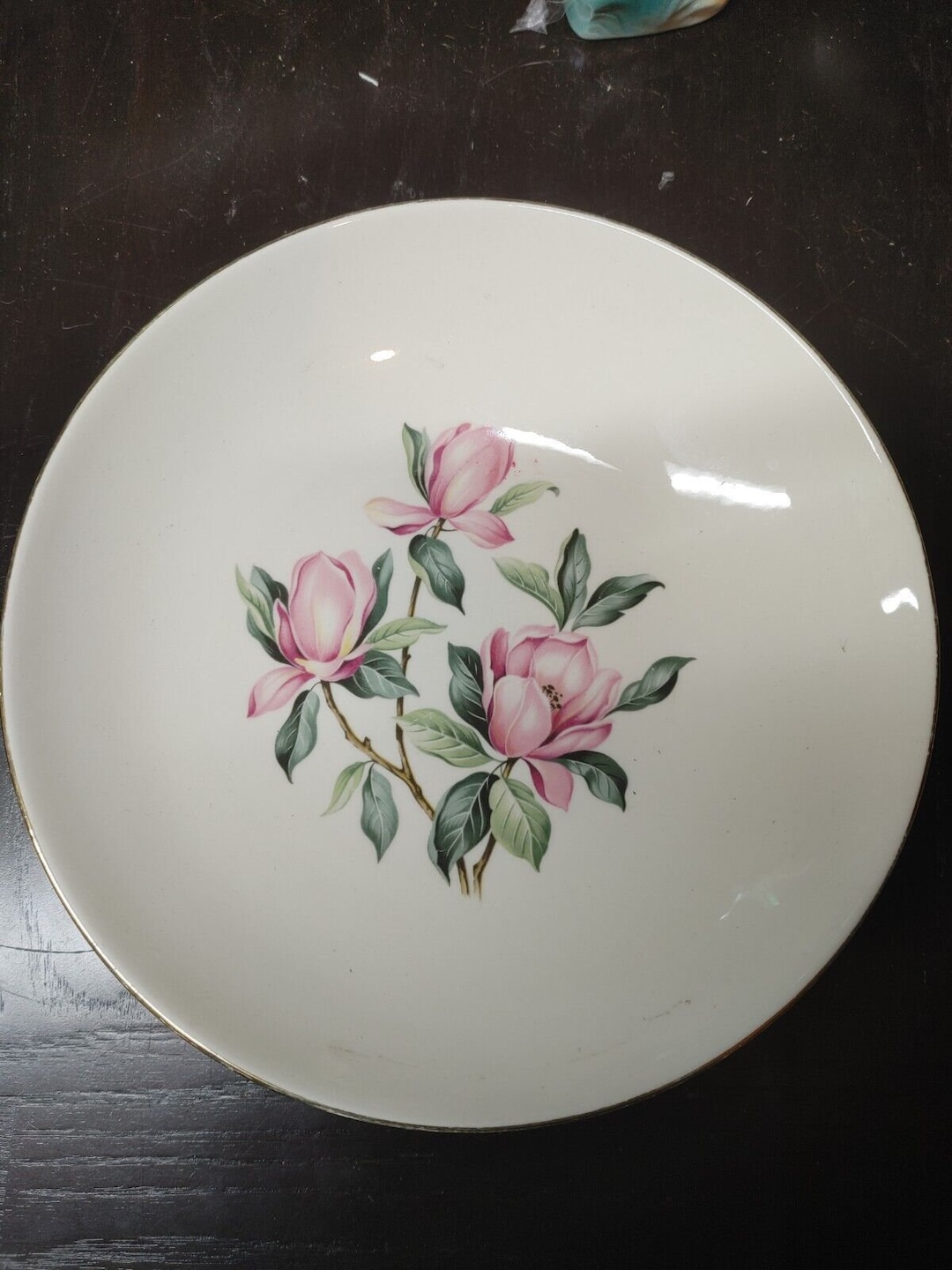 Vintage Homer Laughlin Rhythm Pink Magnolia Coupe Soup Bowls W/ Gold ...