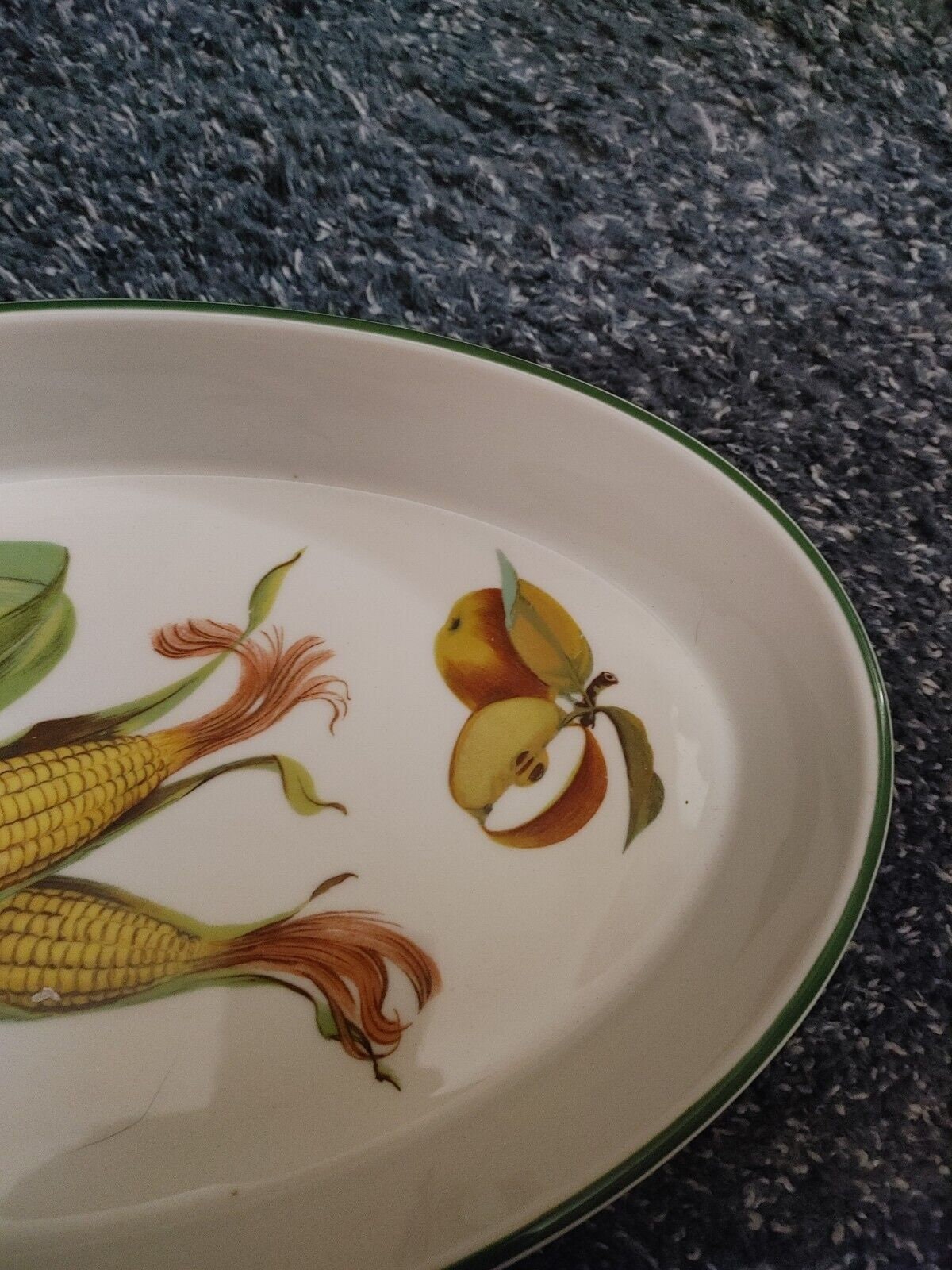 Royal Worcester Evesham Vale Green Trim Corn Apple Oval 12 1/2 - Etsy