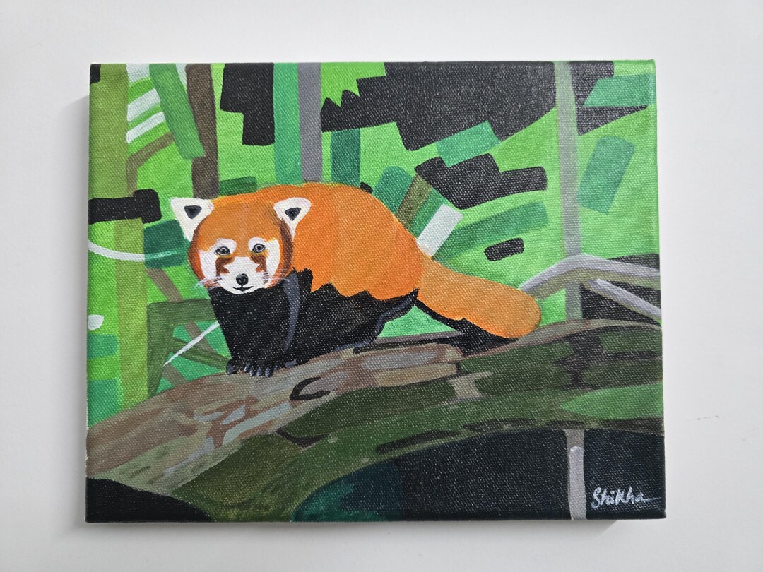Red Panda Painting, Endangered Species Art - Etsy