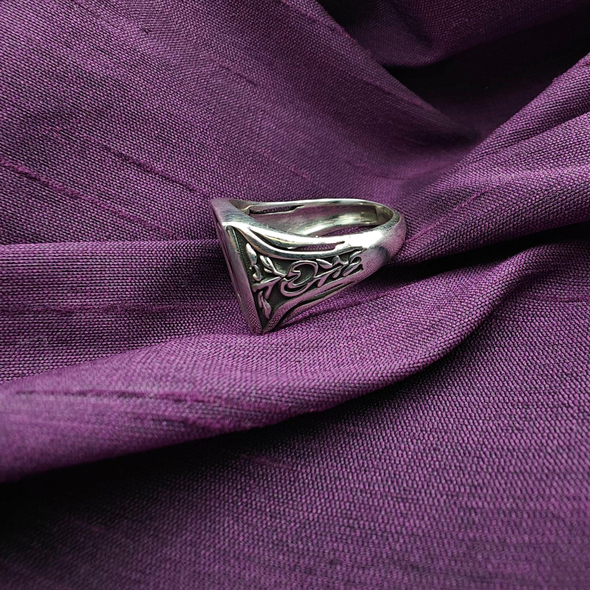 Custom Initial Letter Vintage Monogram Silver Signet Ring, Dainty ...