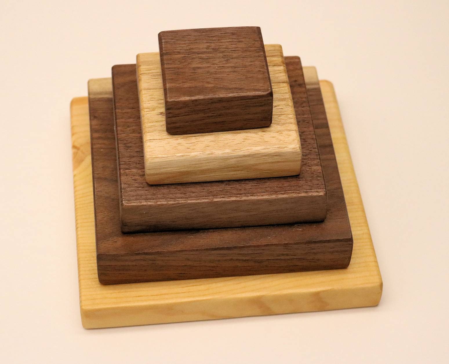 Toys Toys & Games Montessori style handcrafted wooden pyramid stacking ...