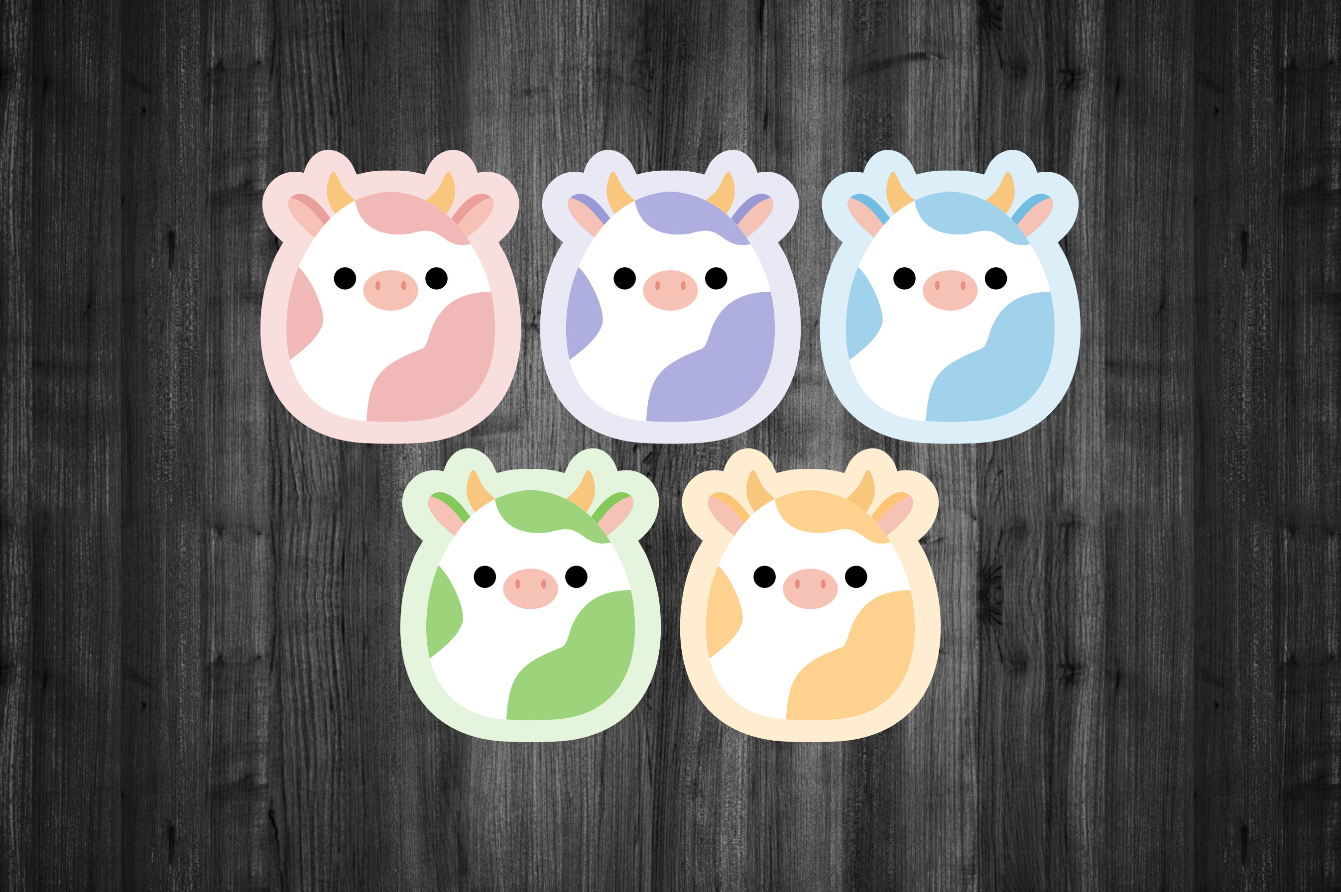 Squishmallow Cute Cow Sticker Animal Glossy - Etsy