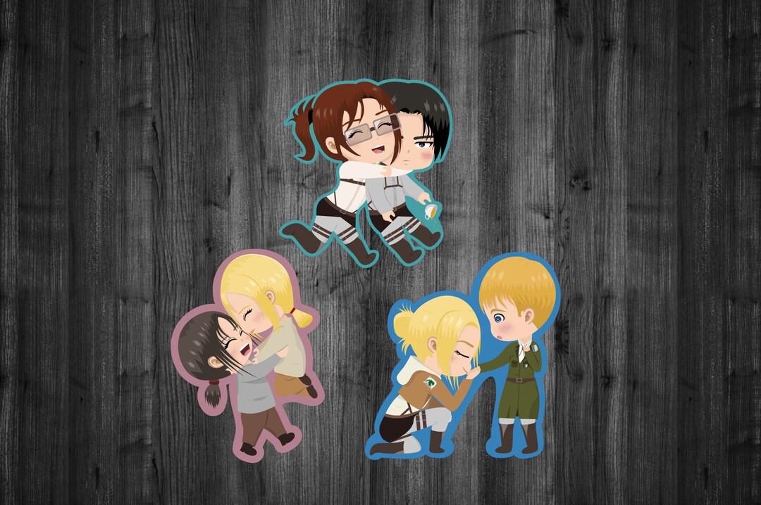 Attack on Titan Chibi Sticker, Levi Ackerman, Hange Zoe, Annie Leonhart ...