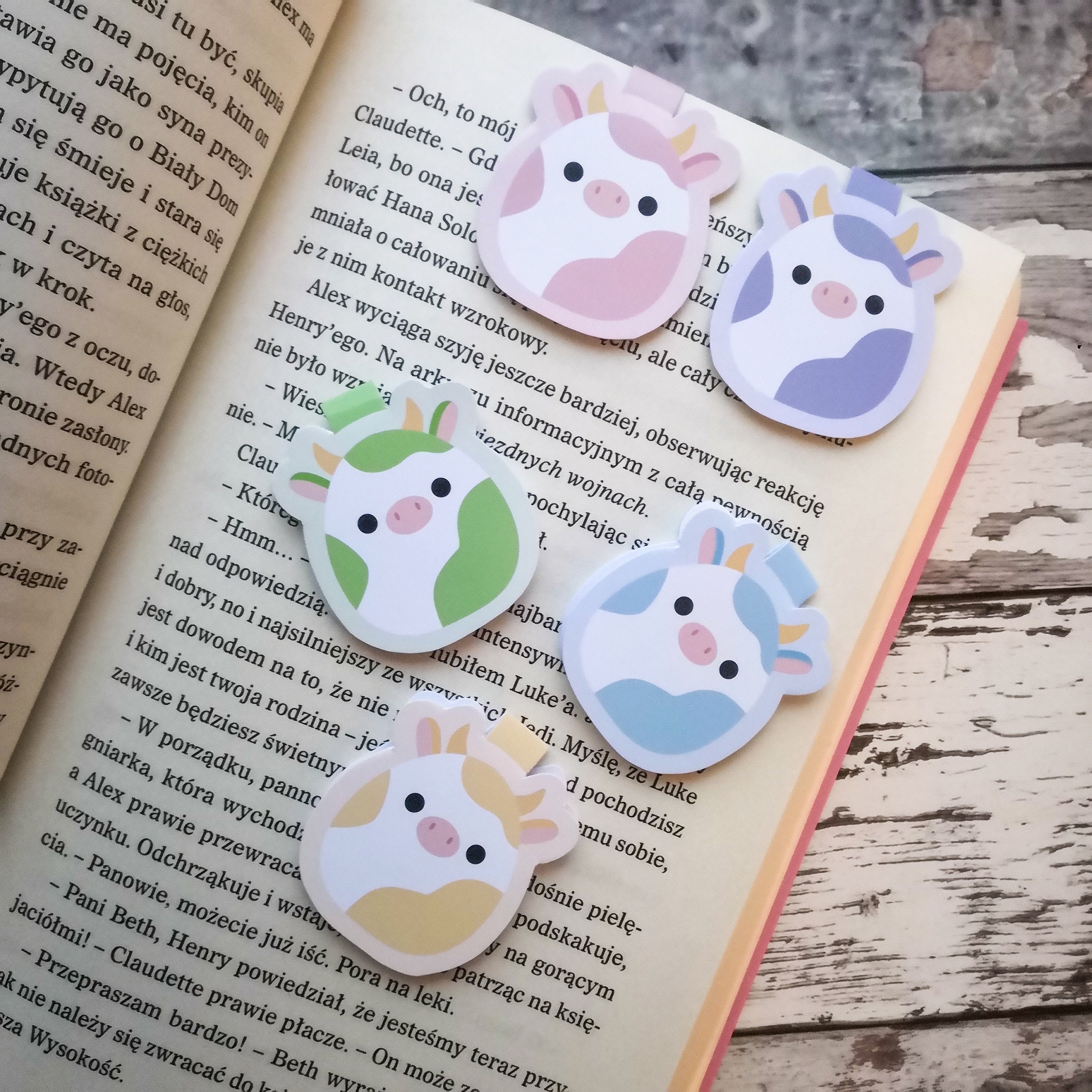 Squishmallow Cute Cow Magnetic Bookmark, Animal, Glossy - Etsy