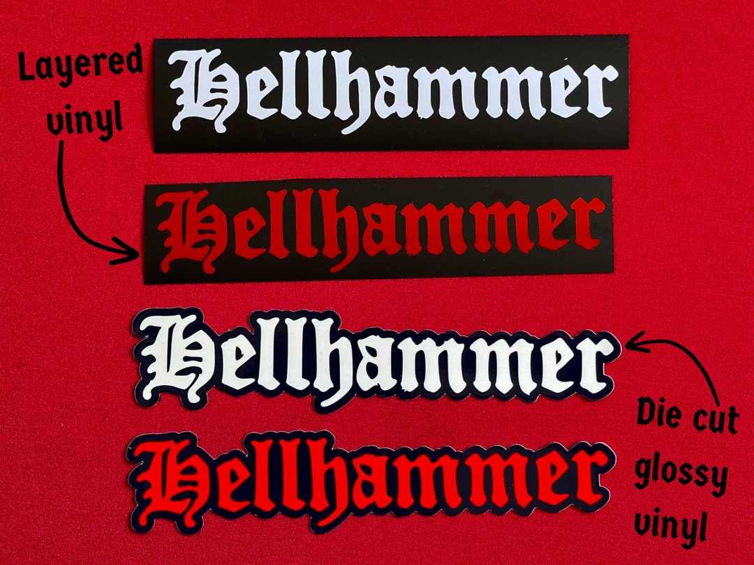 Hellhammer Sticker Heavy Metal Sticker Layered Vinyl Waterproof Sticker ...