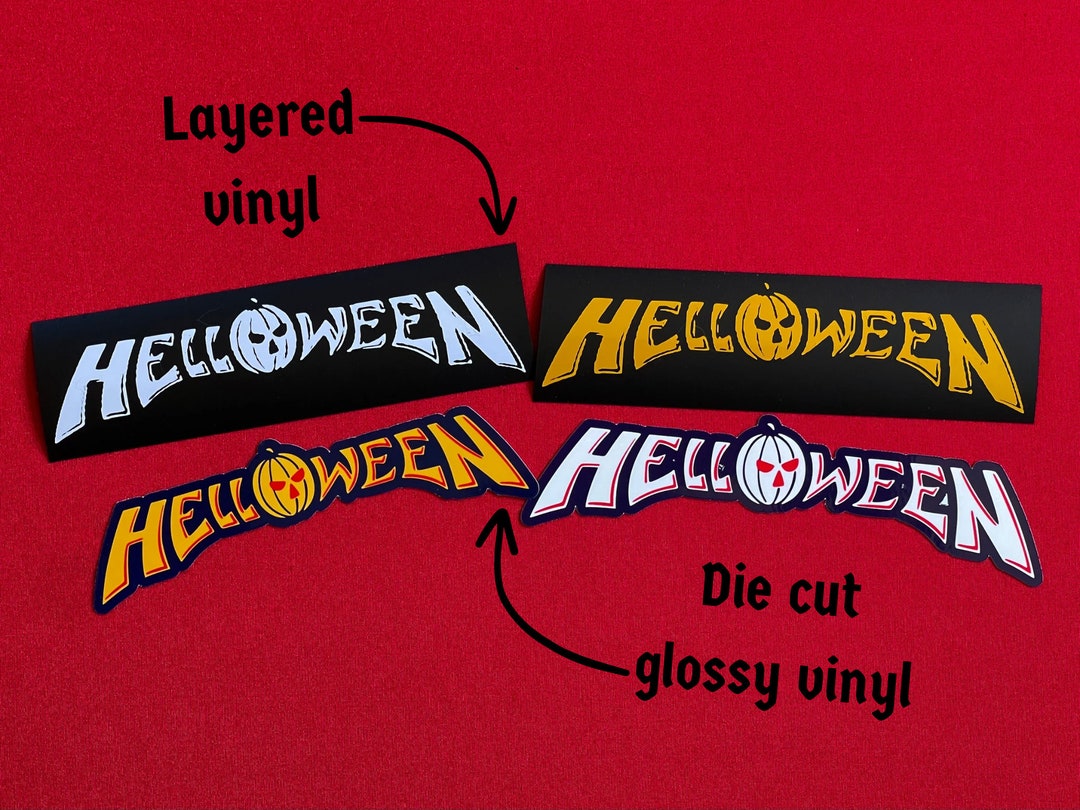Helloween Sticker Heavy Metal Sticker Layered Vinyl Waterproof Sticker Die Cut Glossy Vinyl ...