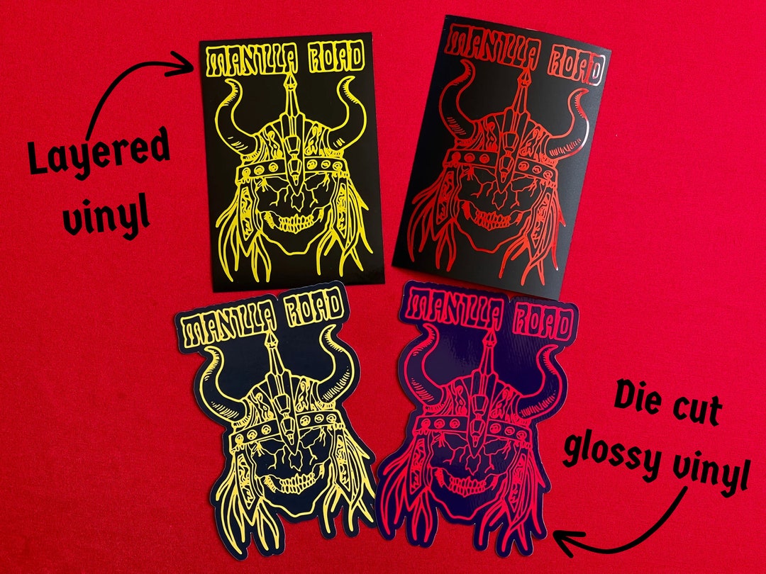 Manilla Road Sticker Heavy Metal Sticker Layered Vinyl Waterproof Sticker Die Cut Glossy Vinyl ...