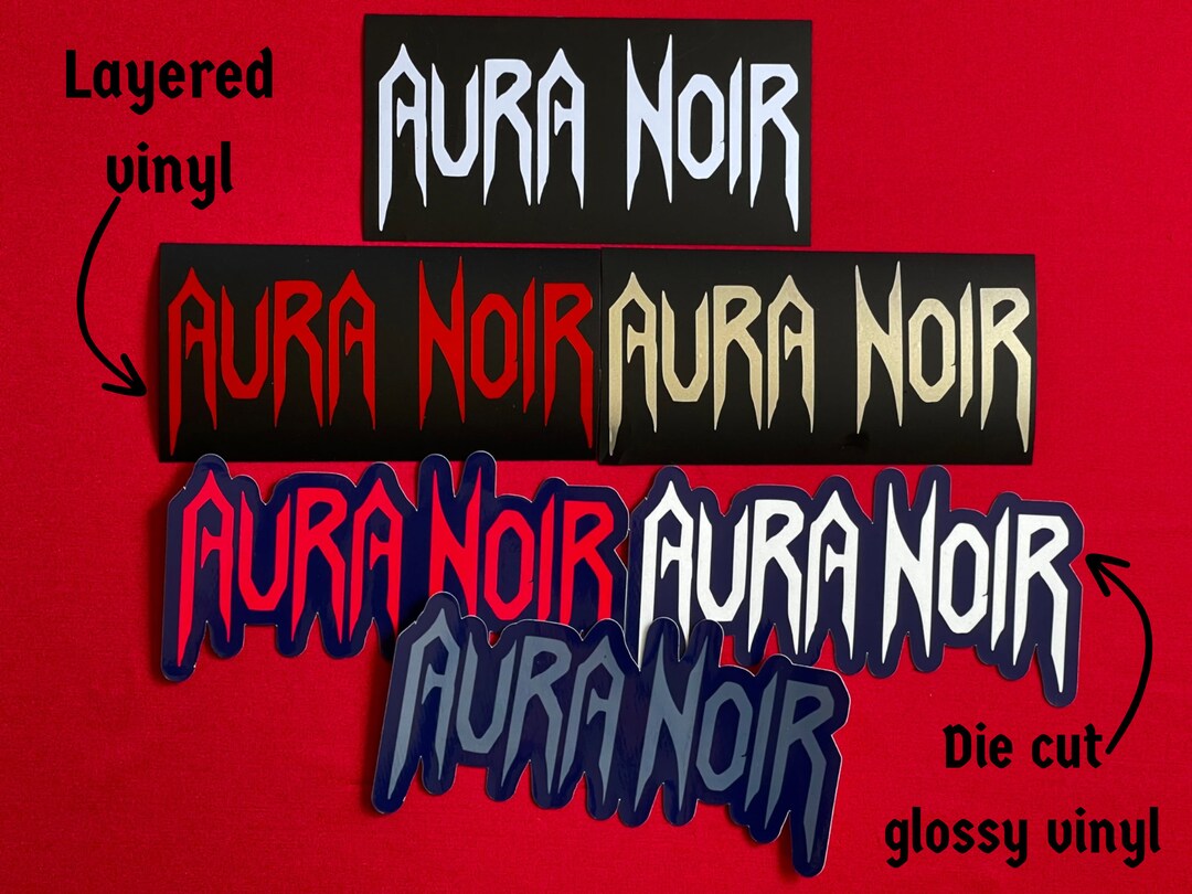 Aura Noir Sticker Heavy Metal Sticker Waterproof Layered Vinyl Sticker Die Cut Glossy Vinyl ...
