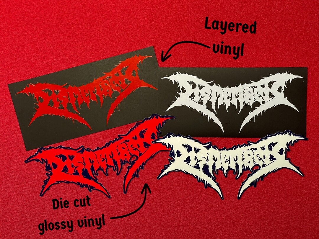 Dismember Sticker Heavy Metal Sticker Waterproof Layered Vinyl Sticker Die Cut Glossy Vinyl ...