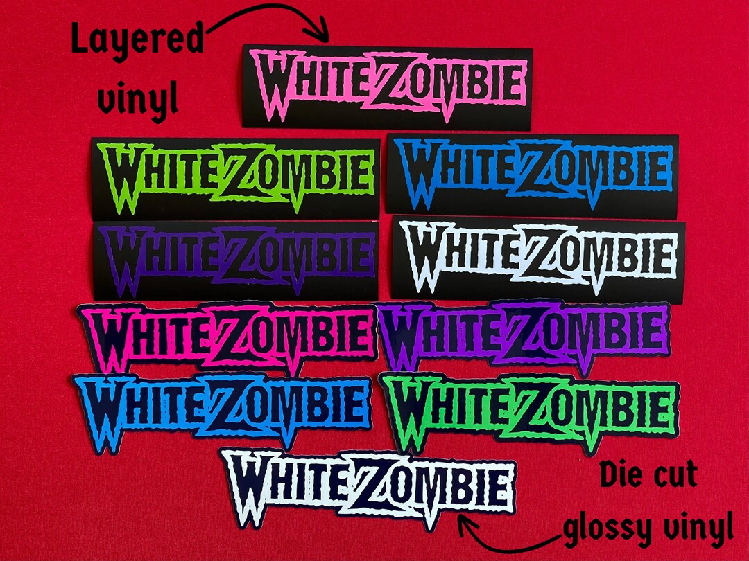 White Zombie Sticker Heavy Metal Sticker Layered Vinyl Waterproof ...