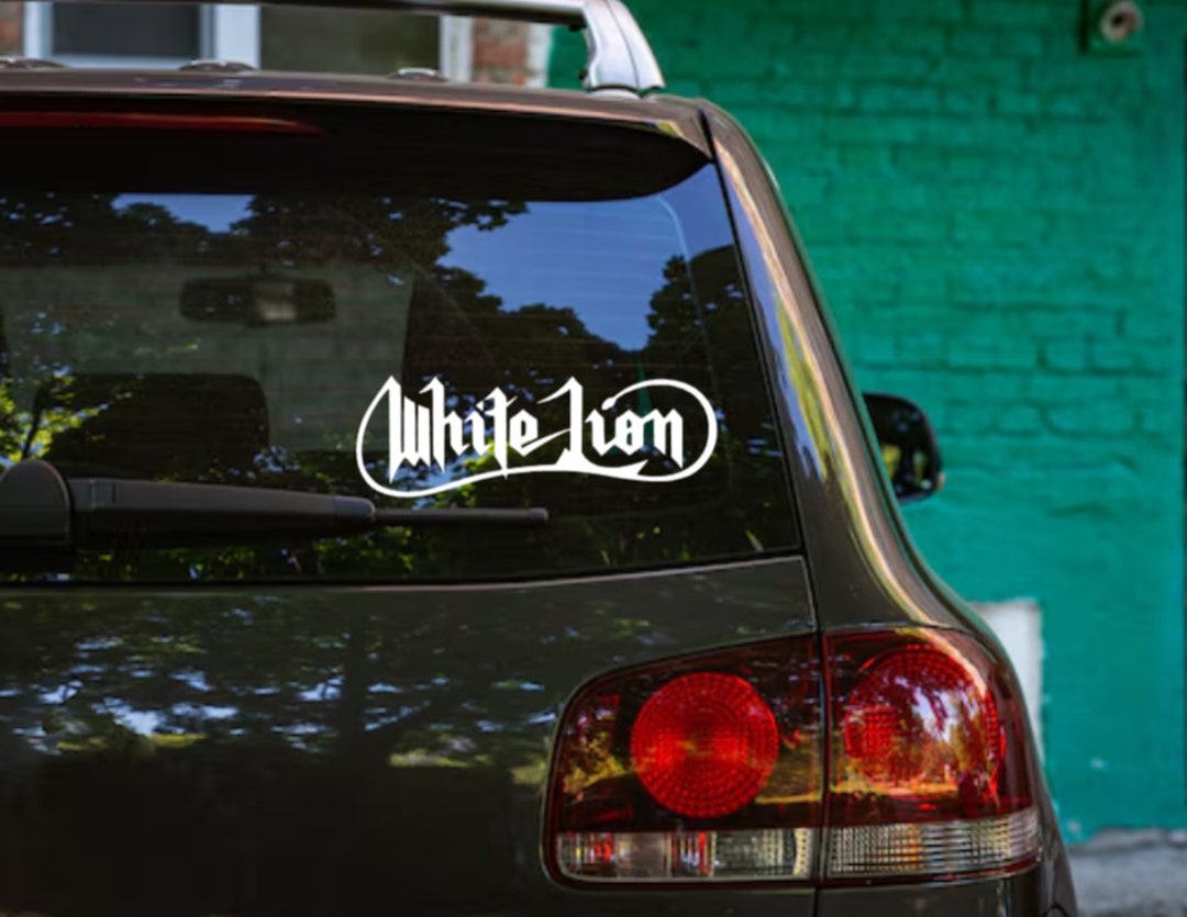 White Lion Sticker Heavy Metal Decal Hair Metal Sticker Waterproof ...