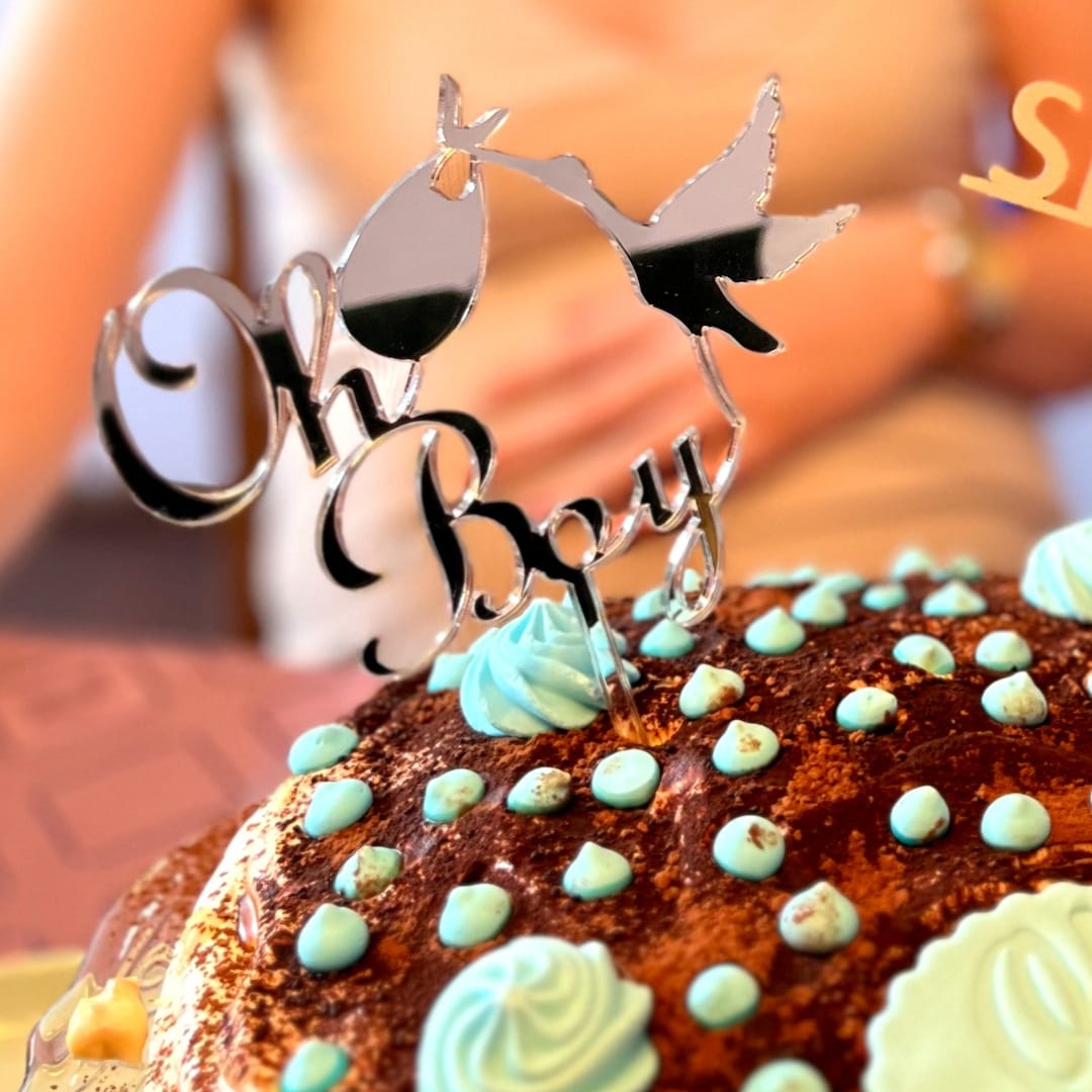 Babyshower Topper Inscription on a Cake for a Boy or Girl Acrylic Baby ...