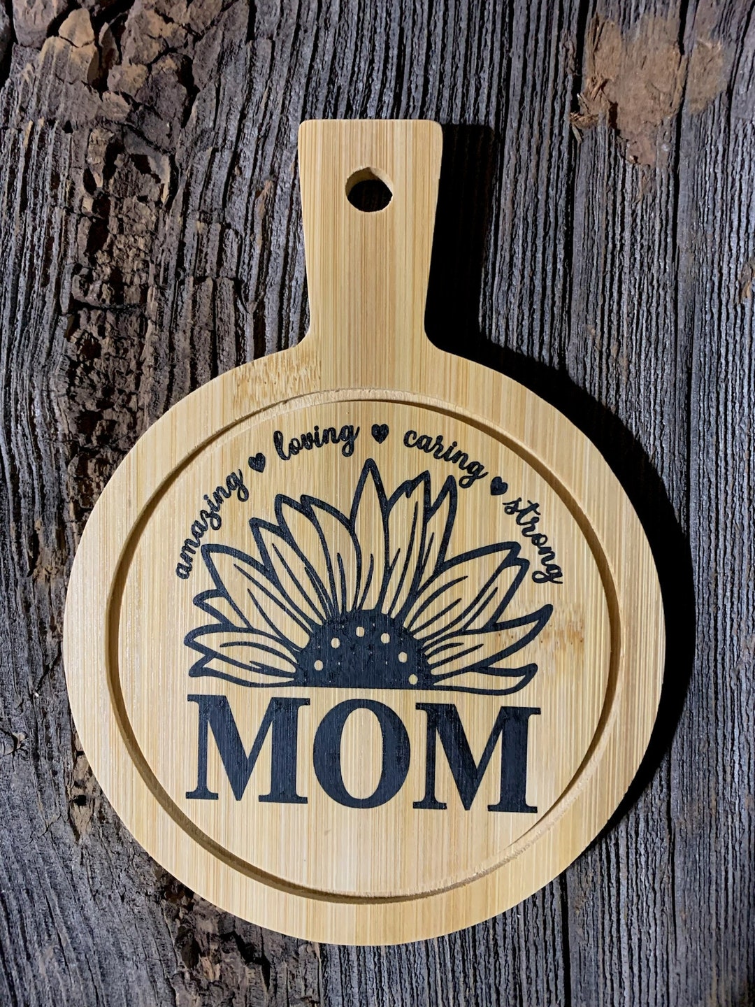 Mom Sunflower Mini Bamboo Hanging Sign - Etsy