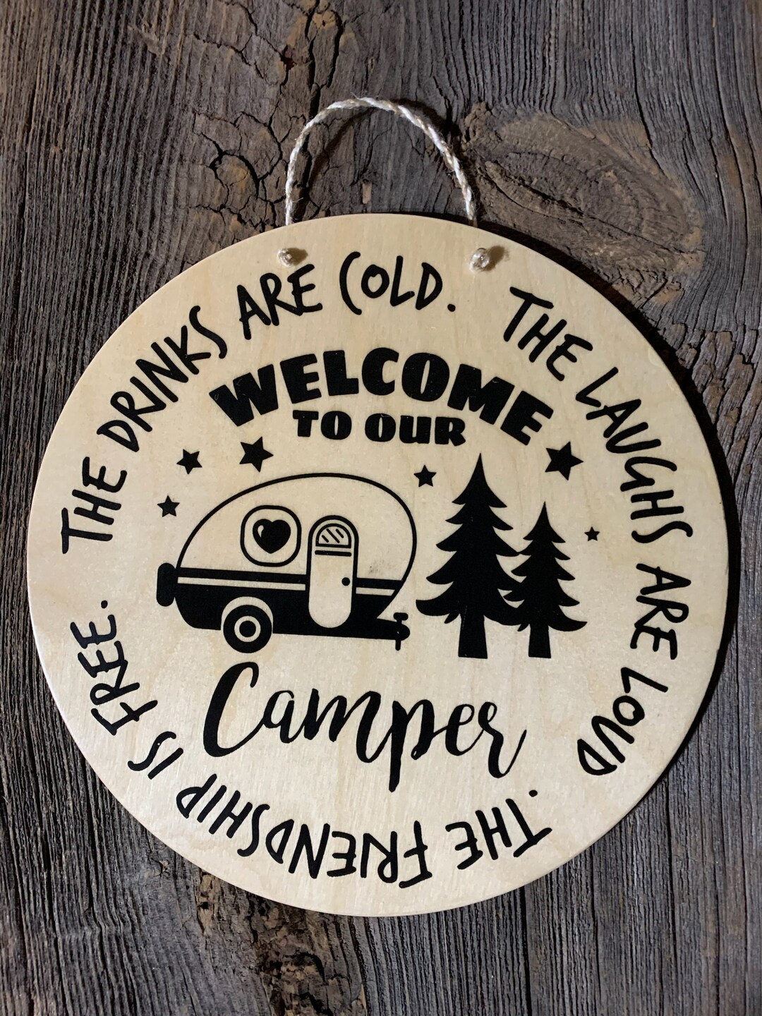 Welcome to Our Camper 10 Round Sign for Campsite - Etsy